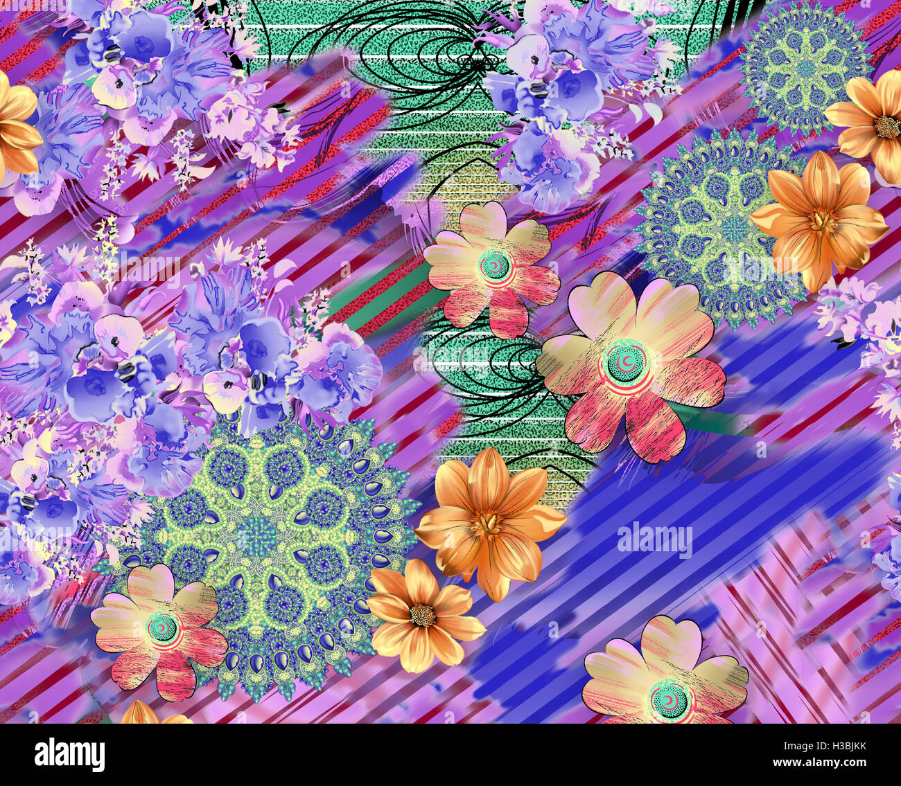 Latest Colorful Background Print Design with Flower Stock Photo - Alamy