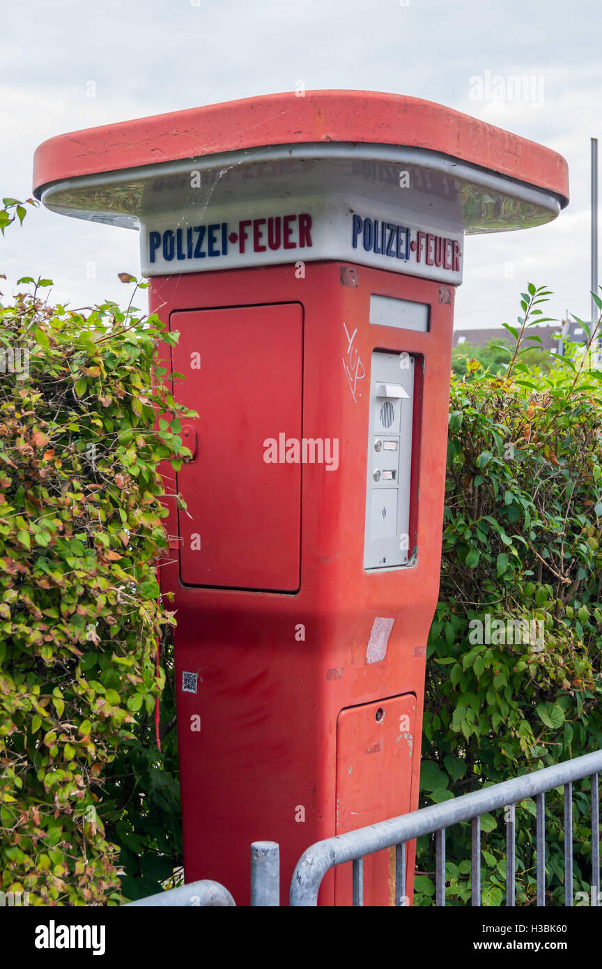 An old police and fire brigade public call box, Cologne, Köln ...