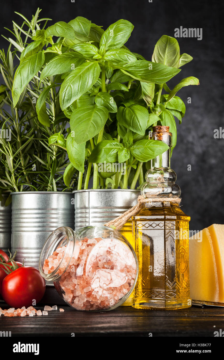 Italian food ingredients Stock Photo - Alamy