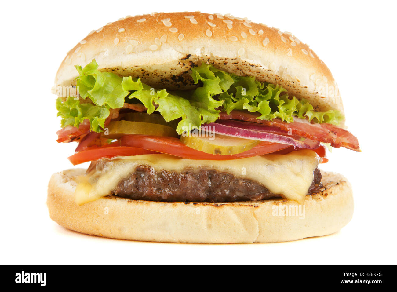 Food classic beef burger Cut Out Stock Images & Pictures - Alamy