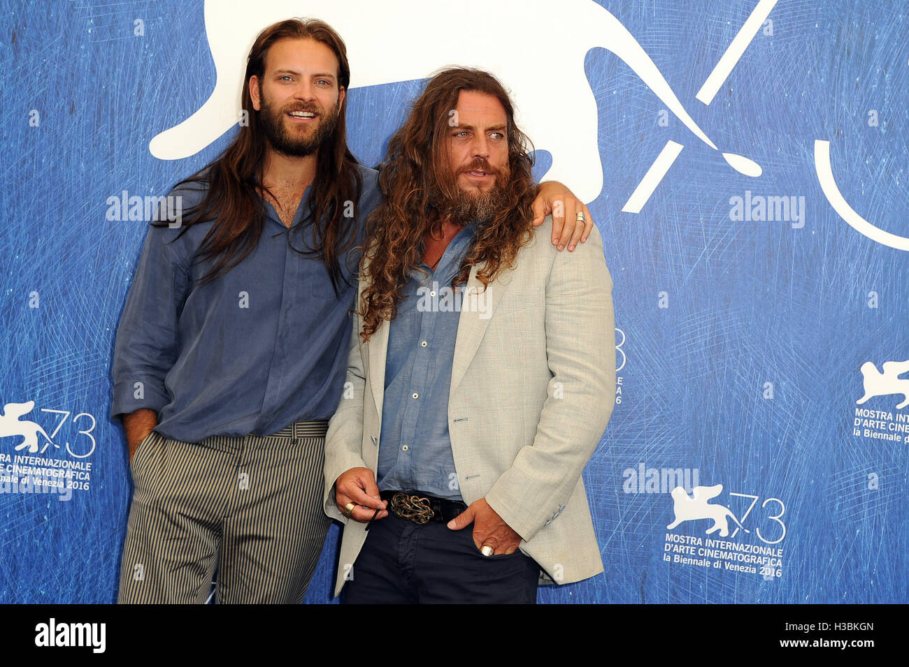 Alessandro Borghi (left) and Mirko Frezza attending the photocall for ...