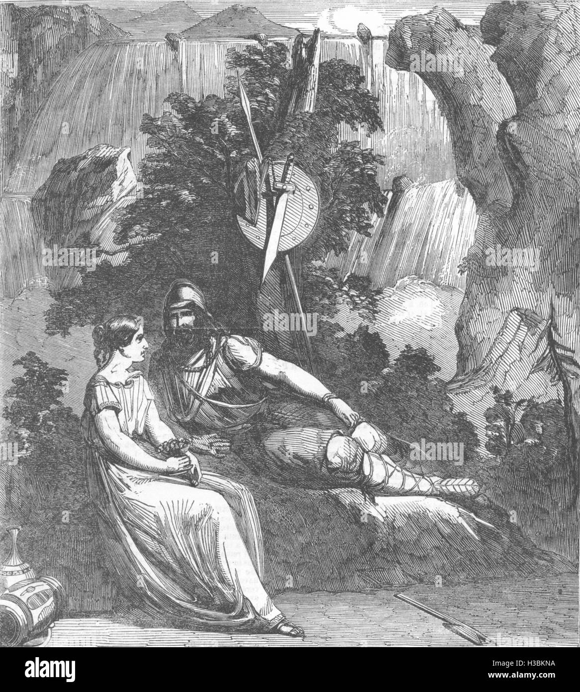 LONDON Scene from the new play of Ingomar, at Drury-lane theatre 1851 ...