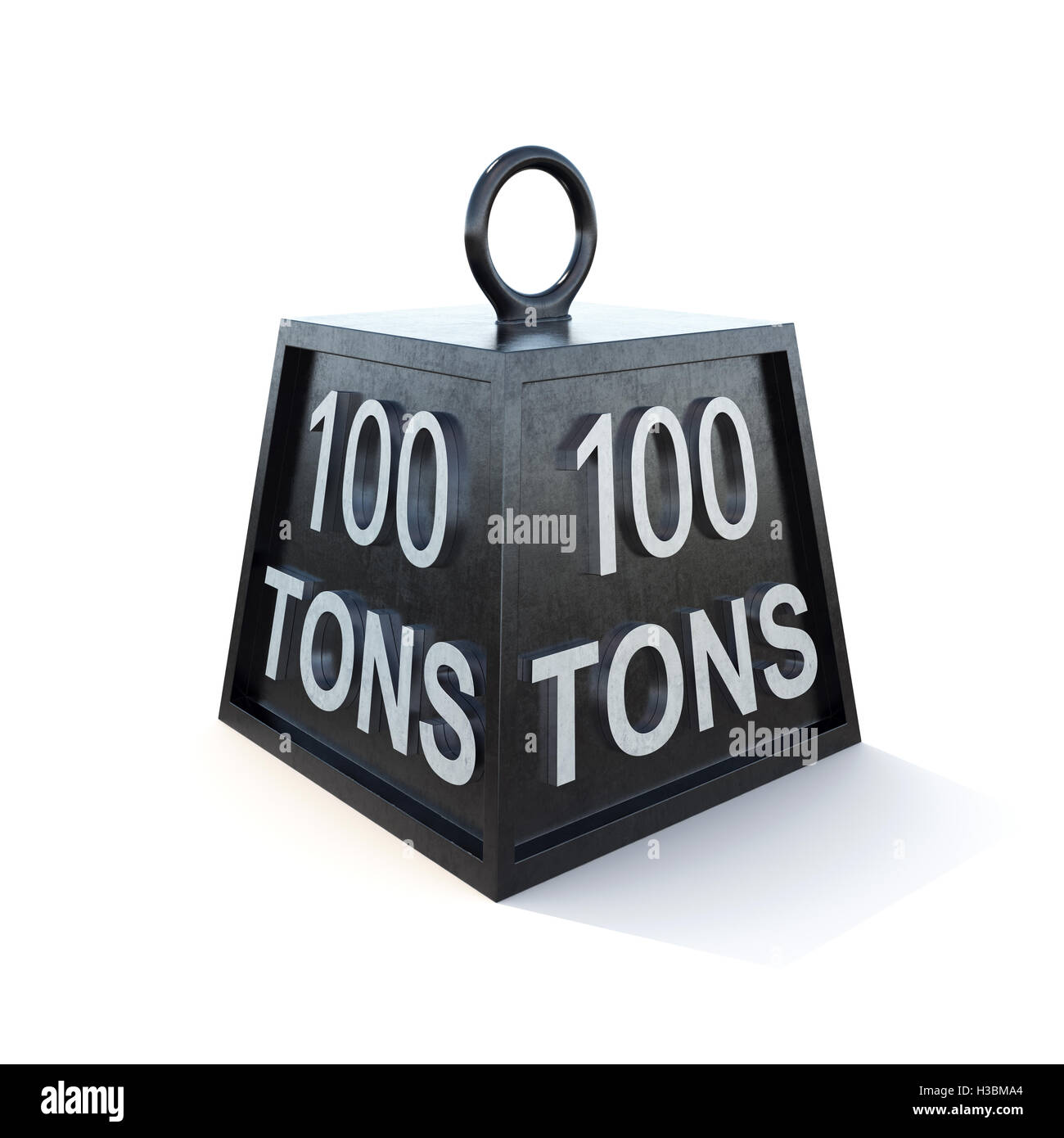 Hundred 100 tons weight isolated on white. 3d rendering Stock Photo - Alamy