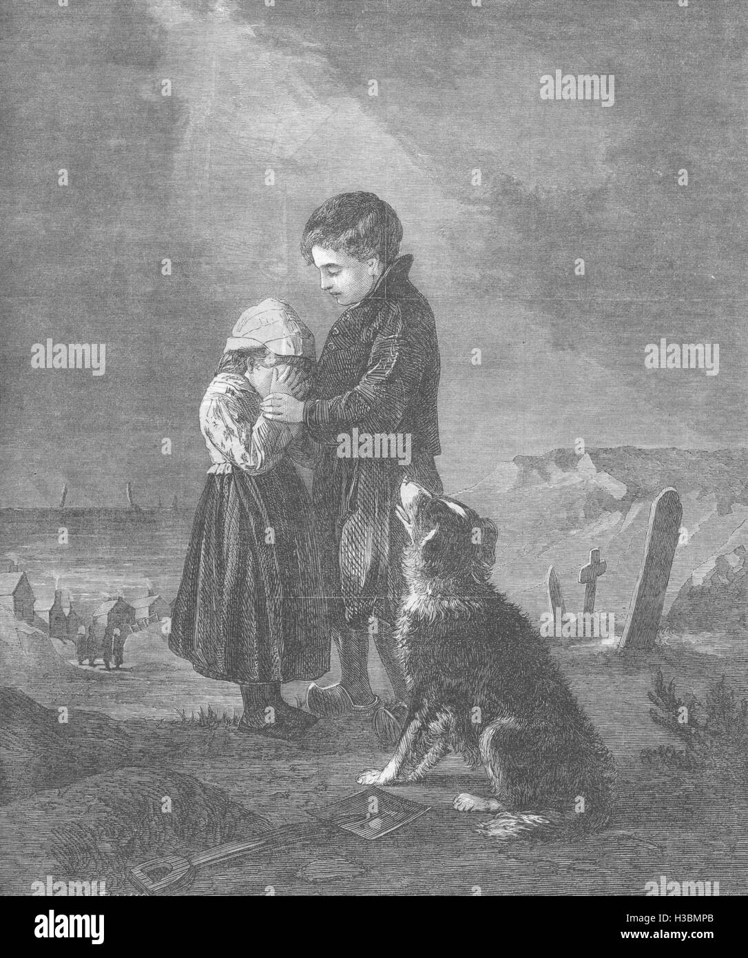 CHILDREN The Orphans 1867. The Illustrated London News Stock Photo - Alamy