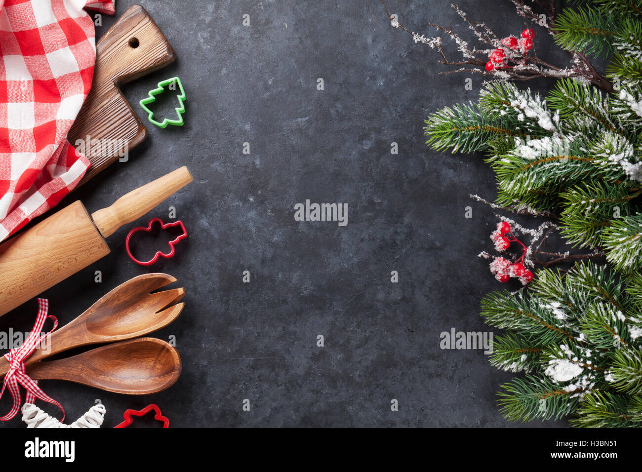 Christmas cooking utensils snow tree hi-res stock photography and ...