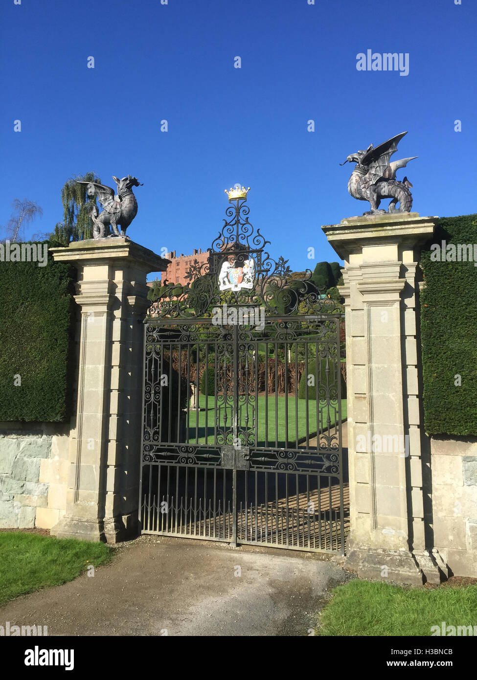 POWIS CASTLE near Welshpool in Powys, Wales. Photo Tony Gale Stock ...