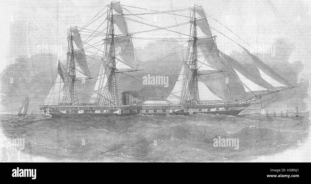 SHIPS H M Steam-frigate, Retribution 1854. The Illustrated London News ...