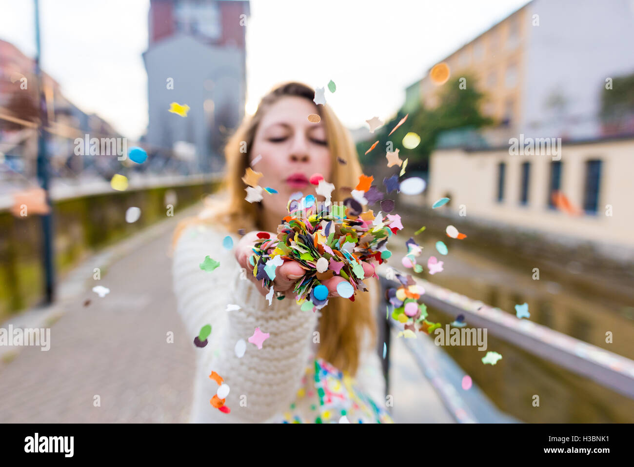 Paper confetti celebration blowing hi-res stock photography and images ...