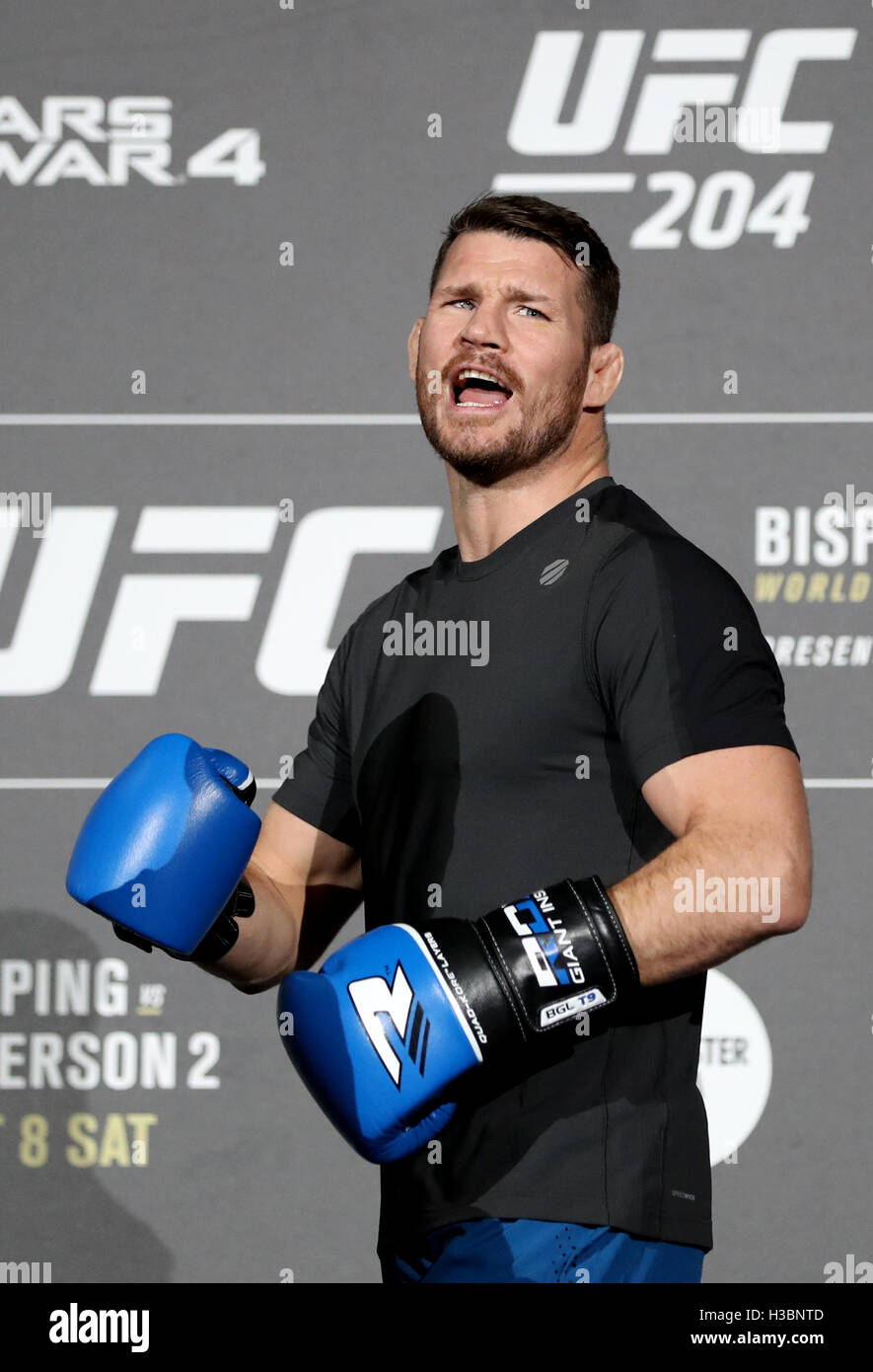 Michael bisping during the workout at manchester arena hi-res stock ...