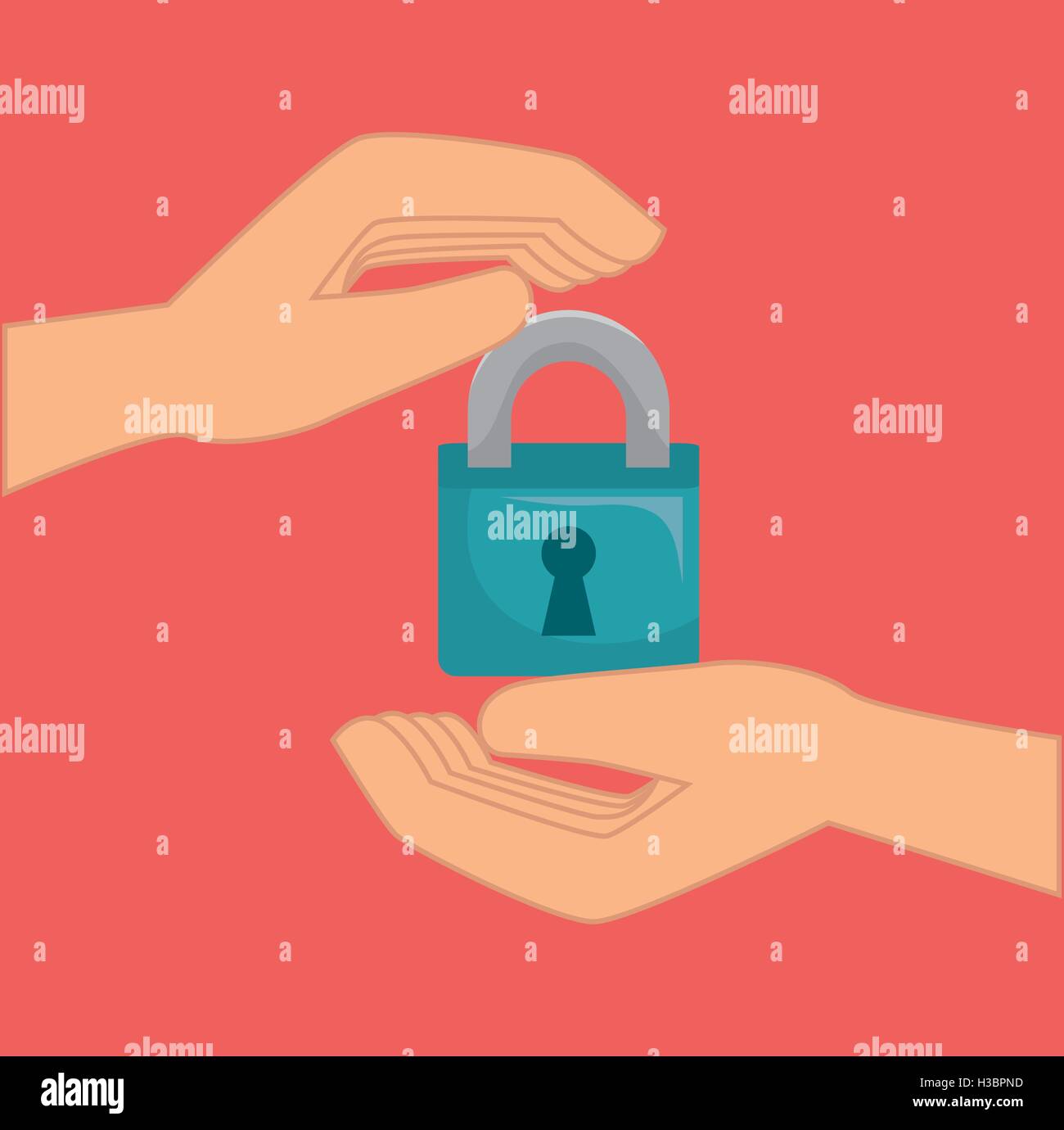 hands with padlock Stock Vector Image & Art - Alamy