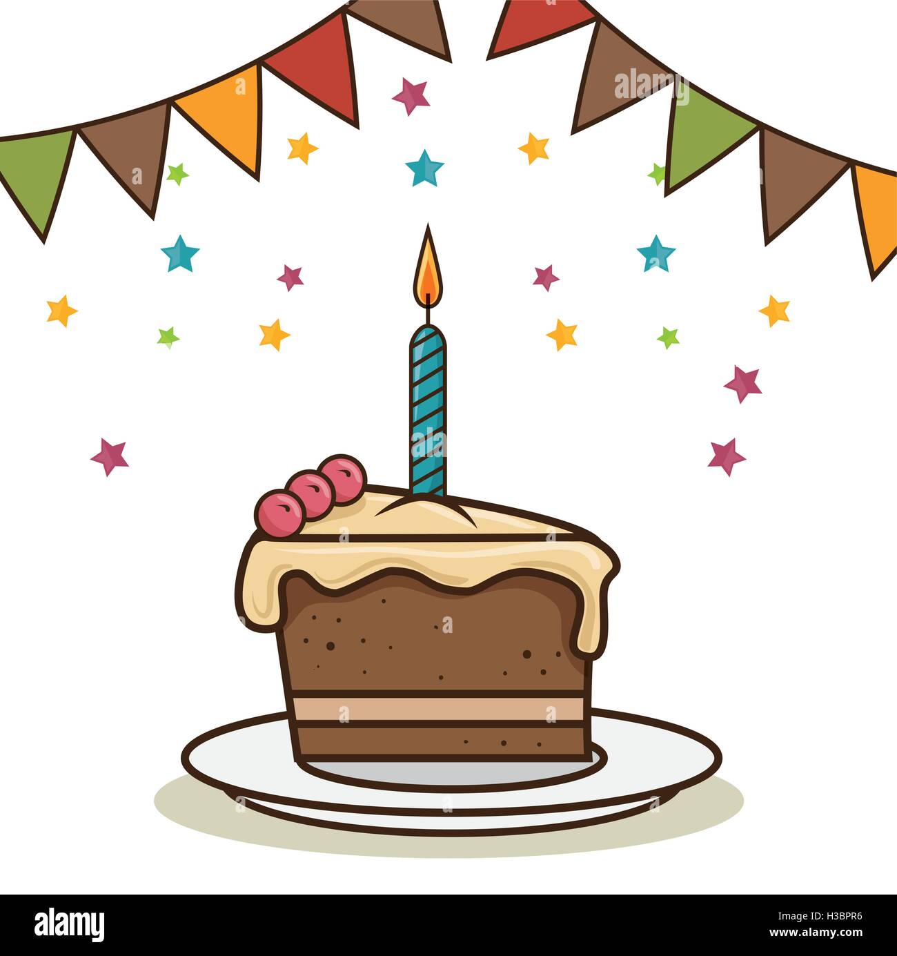 birthday cake with candles Stock Vector Image & Art - Alamy