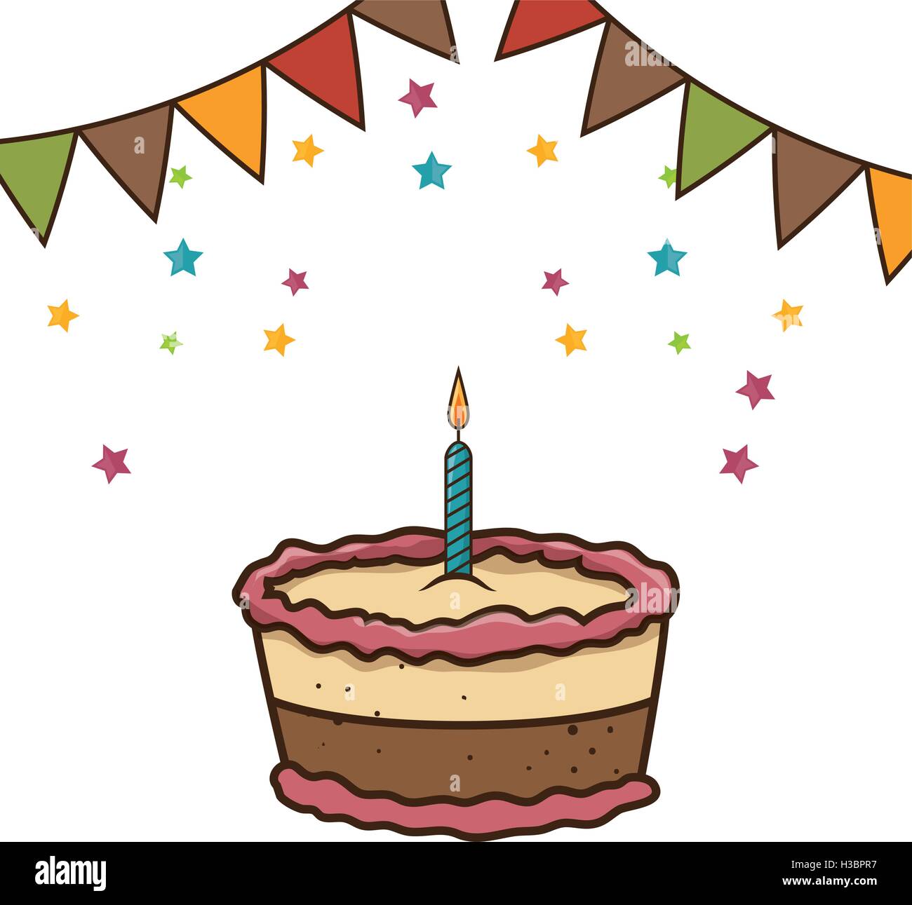 birthday cake with candles Stock Vector Image & Art - Alamy