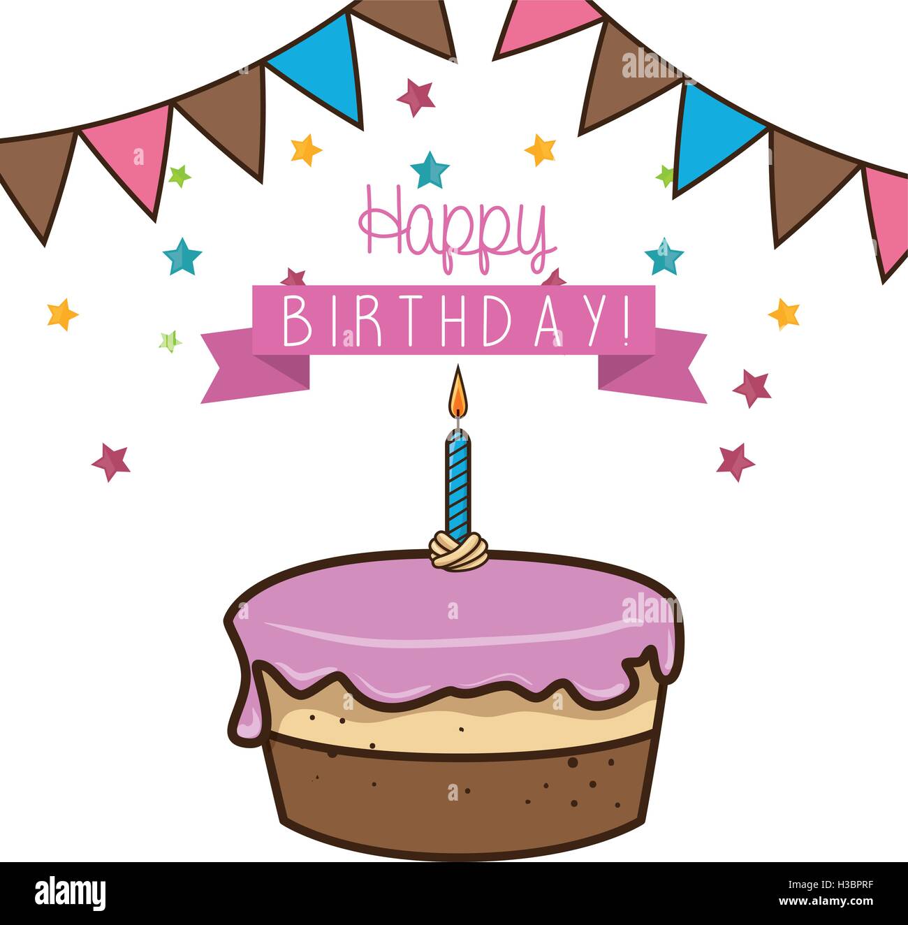 birthday cake with candles Stock Vector Image & Art - Alamy