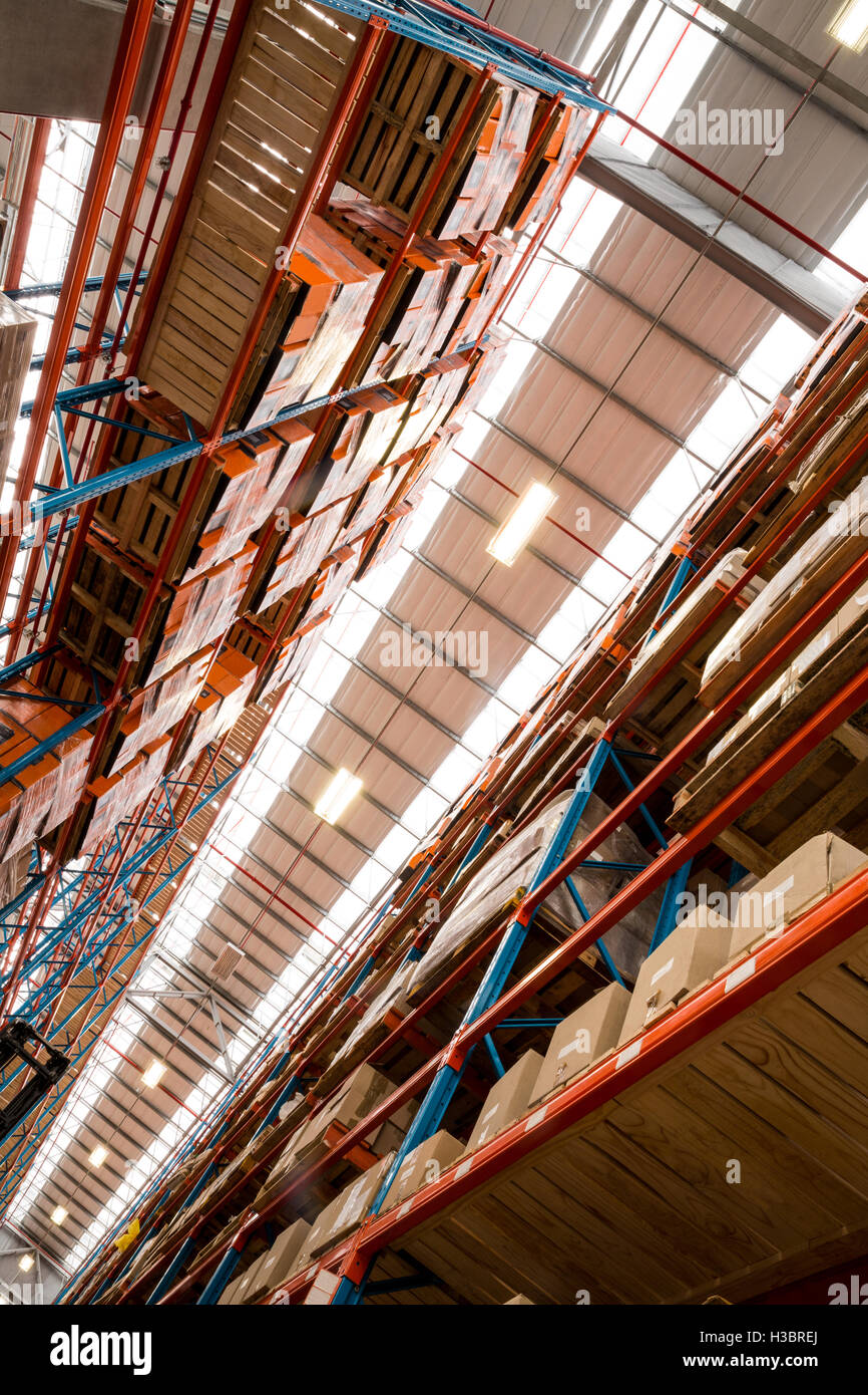 High angle view of warehouse aisle Stock Photo - Alamy