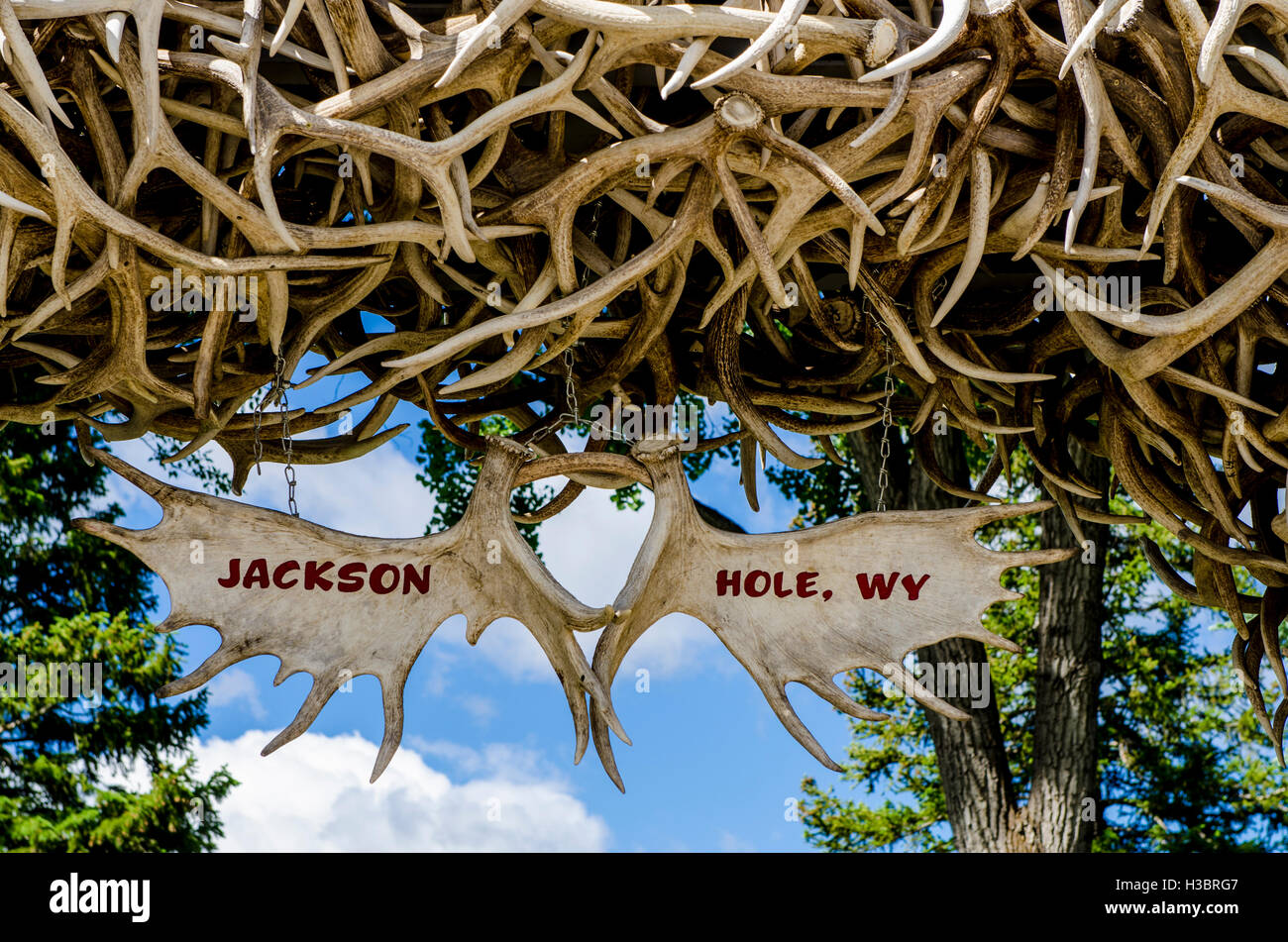 Elk antler arch jackson hole hi-res stock photography and images - Alamy