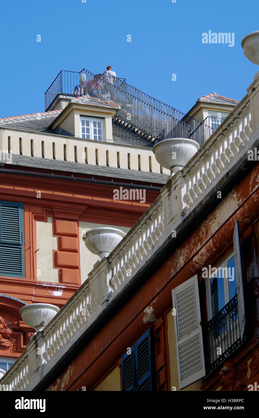 Genoa Italy Roof & viewing platform Palazzo Rosso Stock Photo - Alamy