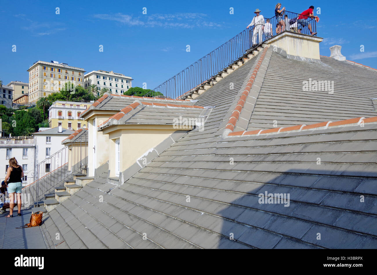 Genoa Italy Roof & viewing platform Palazzo Rosso Stock Photo - Alamy
