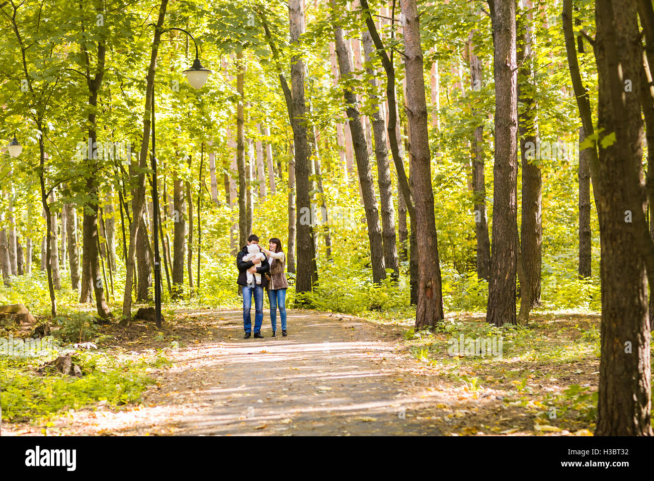Family On Walk In Countryside Stock Photo - Alamy