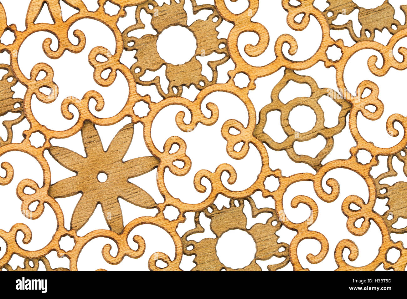 Decorative finely detailed wood carving panel, isolated on white Stock ...