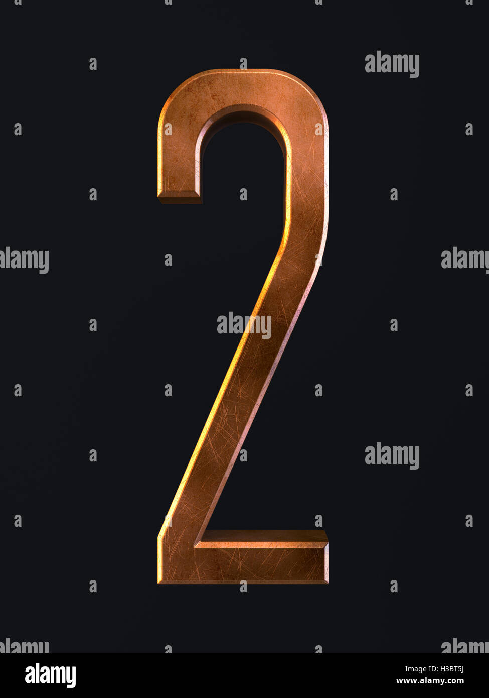 3d render of golden metal dirty rust scratch alphabet letter symbol - 2 ...