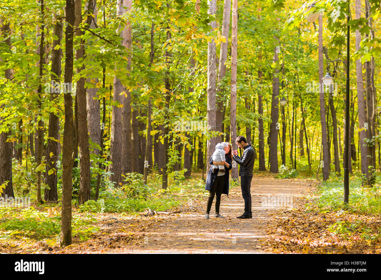 Family On Walk In Countryside Stock Photo - Alamy