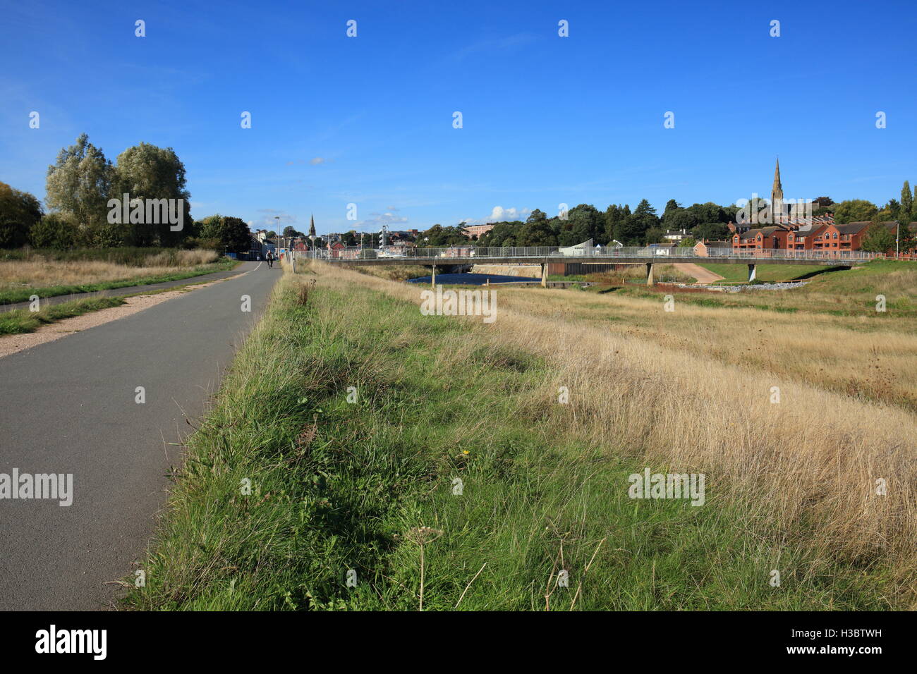 Exeter quay, flood prevention channel, Devon, England,UK Stock Photo ...