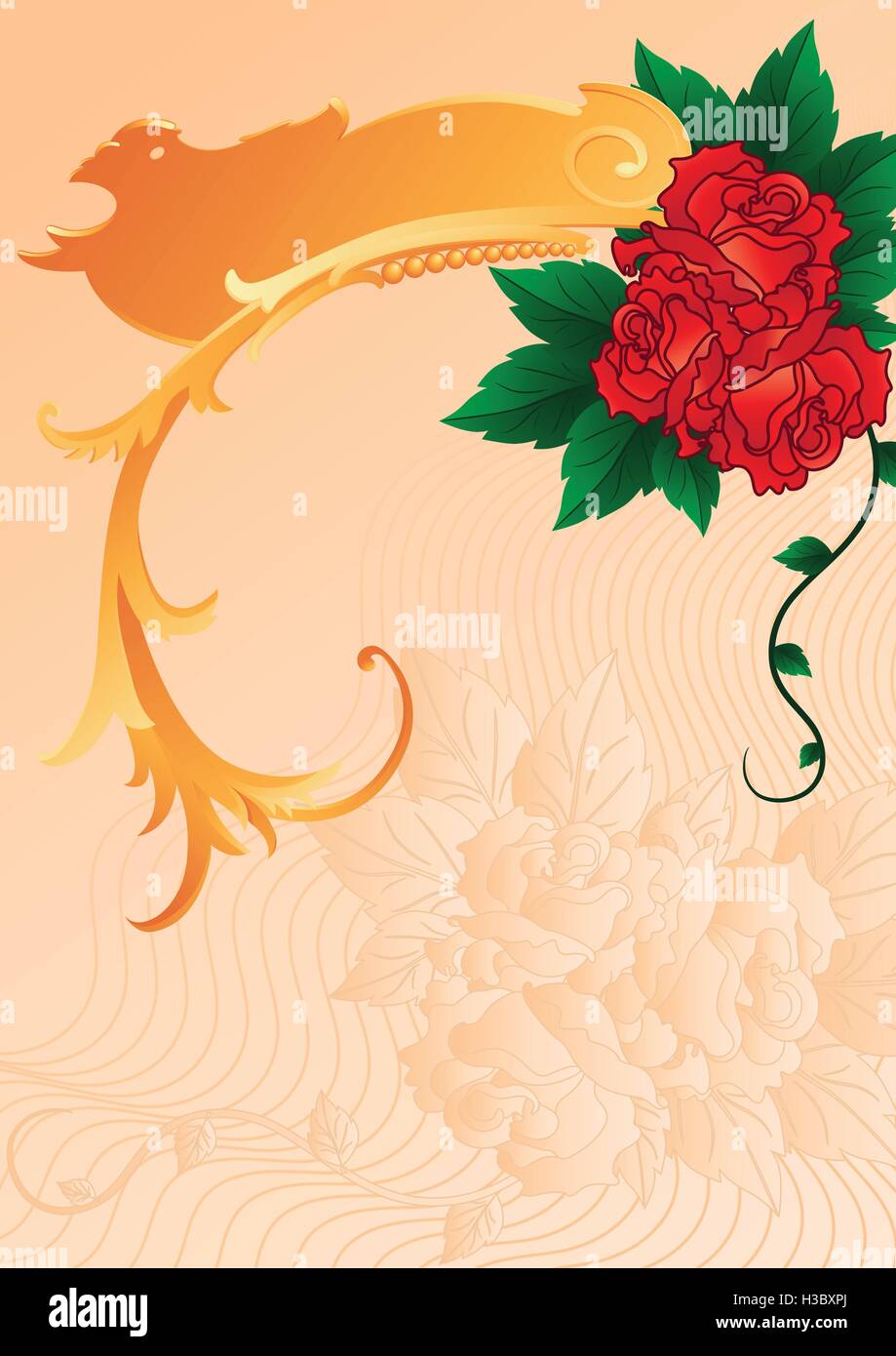 Red orange roses Stock Vector Images - Alamy