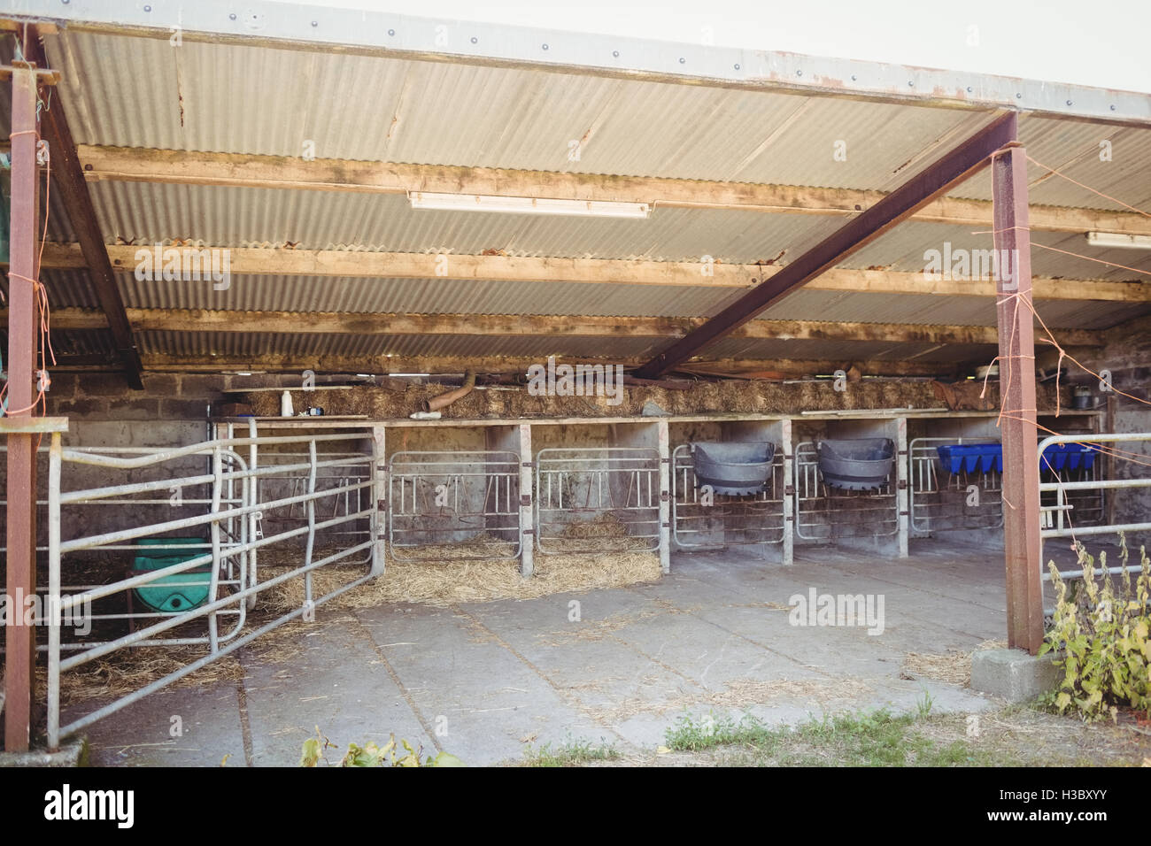Interior of barn Stock Photo - Alamy