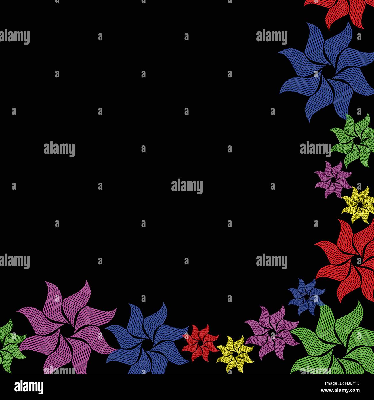 Colorful flower burst on black background Stock Vector Image & Art - Alamy