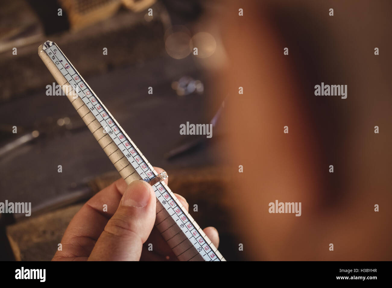 Goldsmith measuring ring Stock Photo - Alamy
