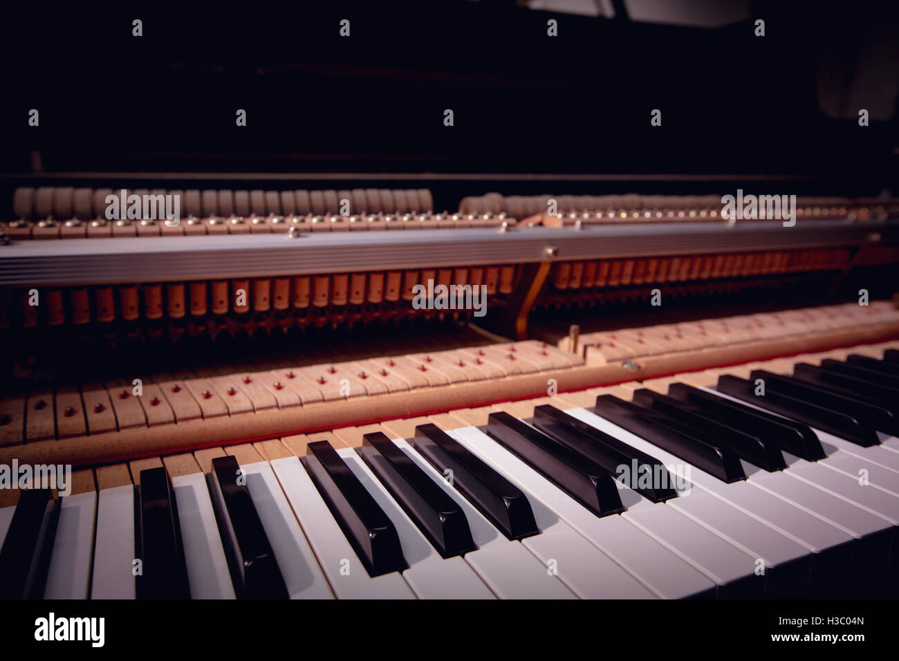 Close-up of old piano keyboard Stock Photo - Alamy