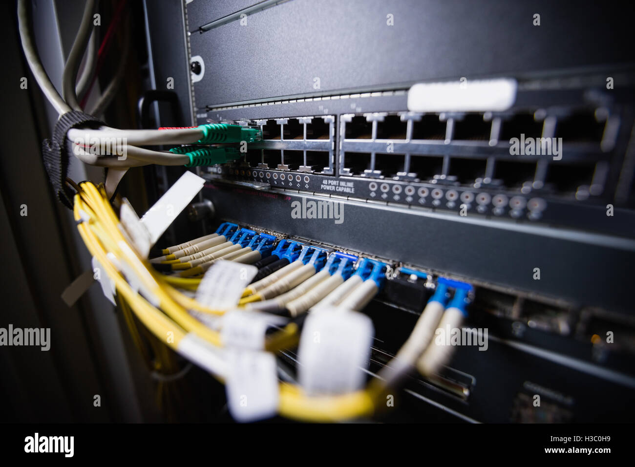 Close-up of rack mounted server Stock Photo - Alamy