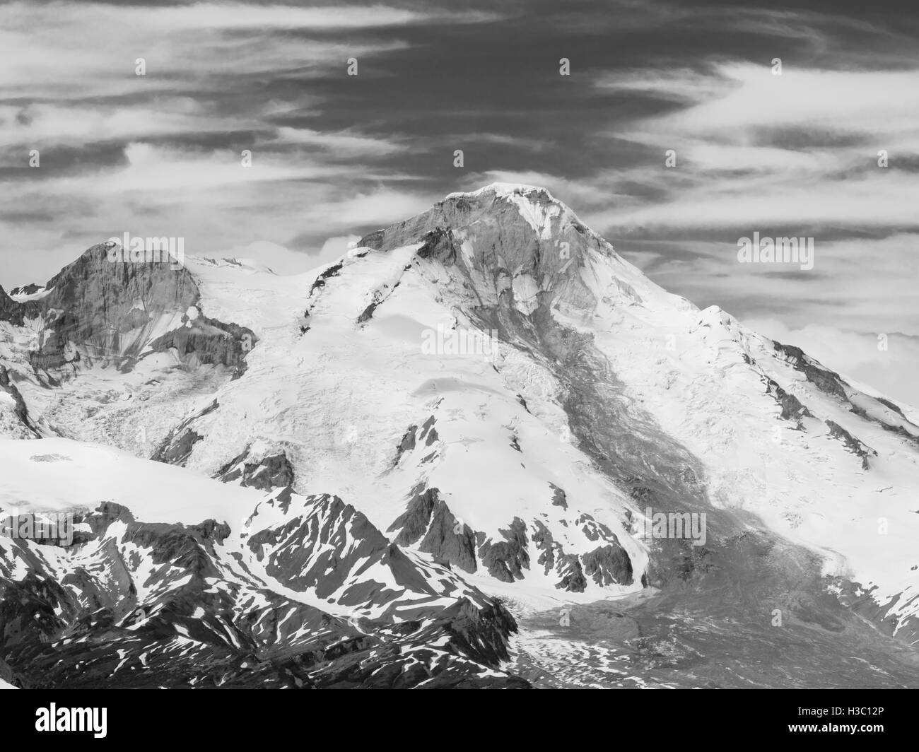 Aerial view of the Iliamna Volcano. Lake Clark National Park, Alaska ...