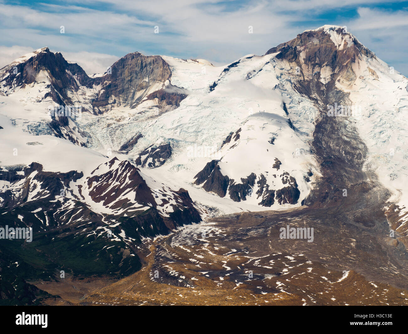 Aerial view of the Iliamna Volcano. Lake Clark National Park, Alaska ...