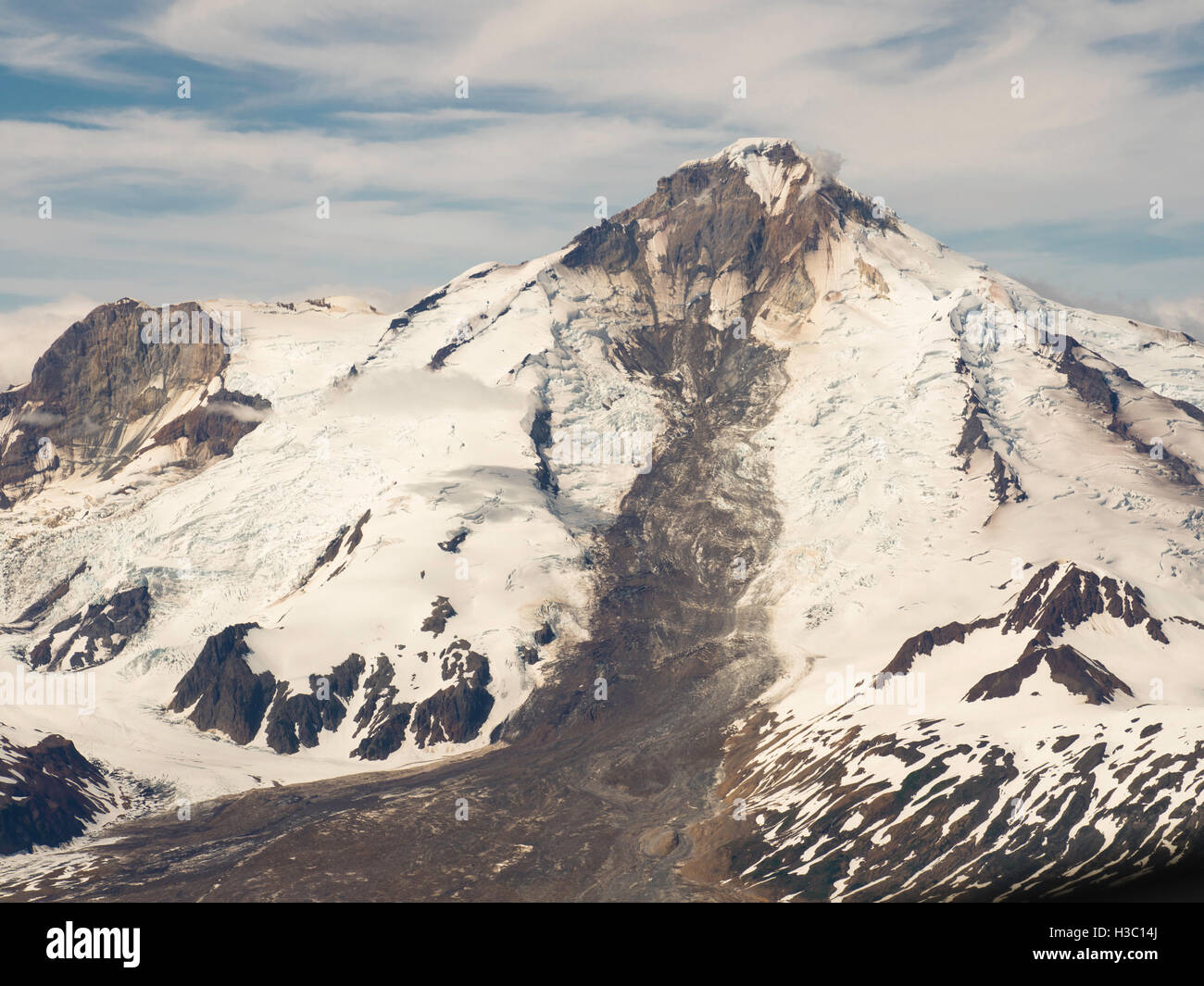 Aerial view of the Iliamna Volcano. Lake Clark National Park, Alaska ...