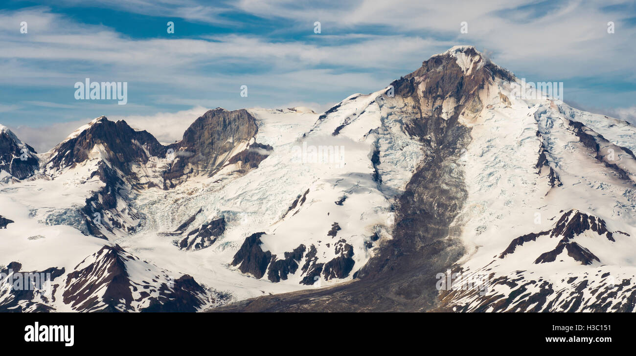 Aerial view of the Iliamna Volcano. Lake Clark National Park, Alaska ...