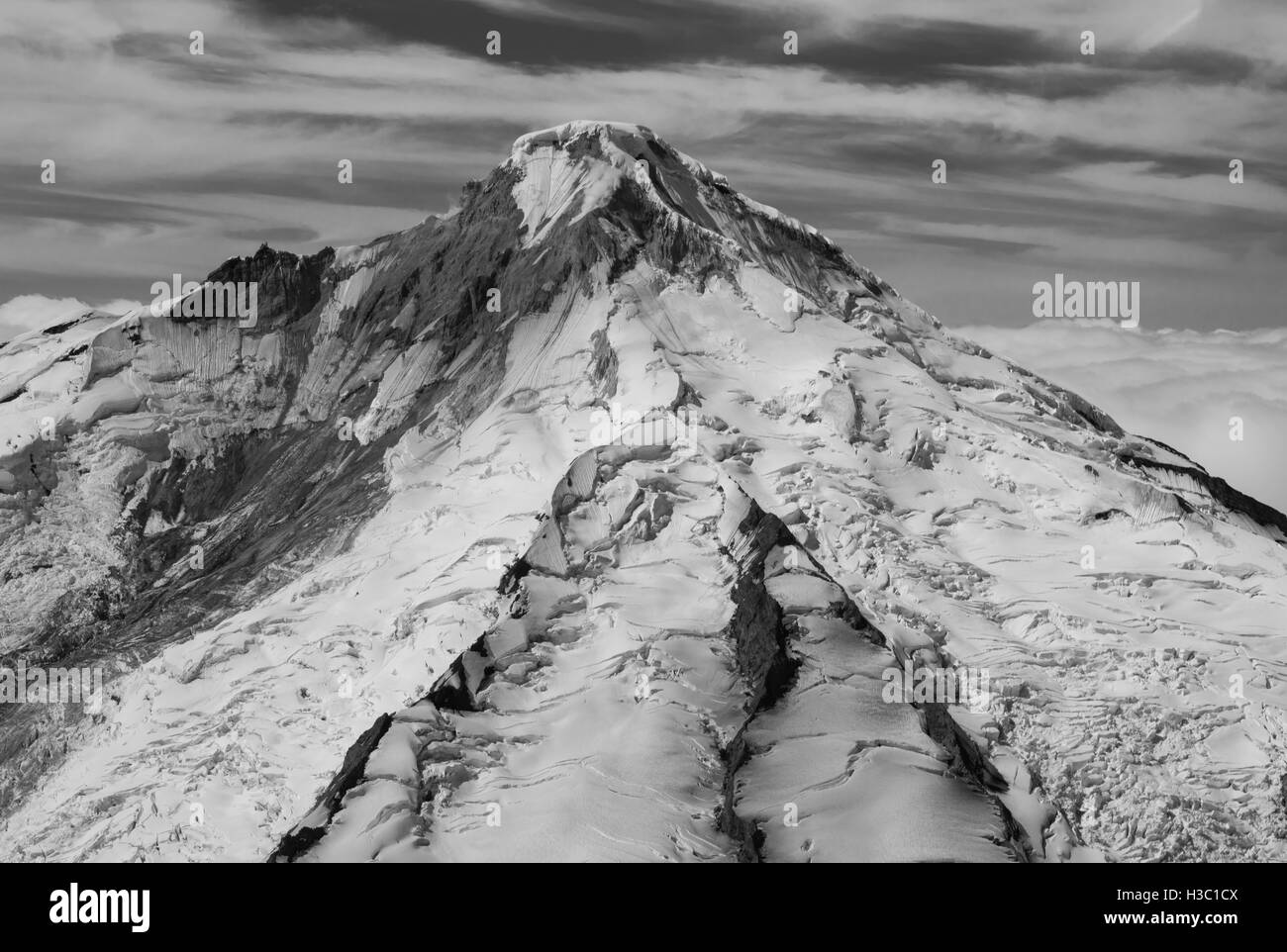 Aerial view of the Iliamna Volcano. Lake Clark National Park, Alaska ...