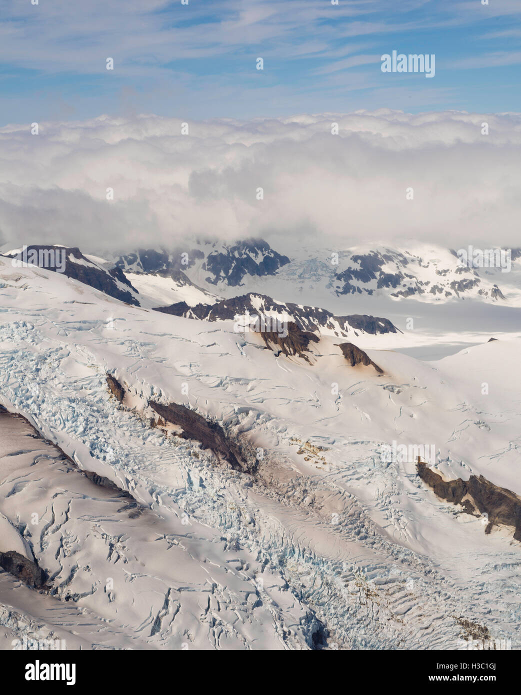 Aerial view of the north flank of Iliamna Volcano. Lake Clark National ...