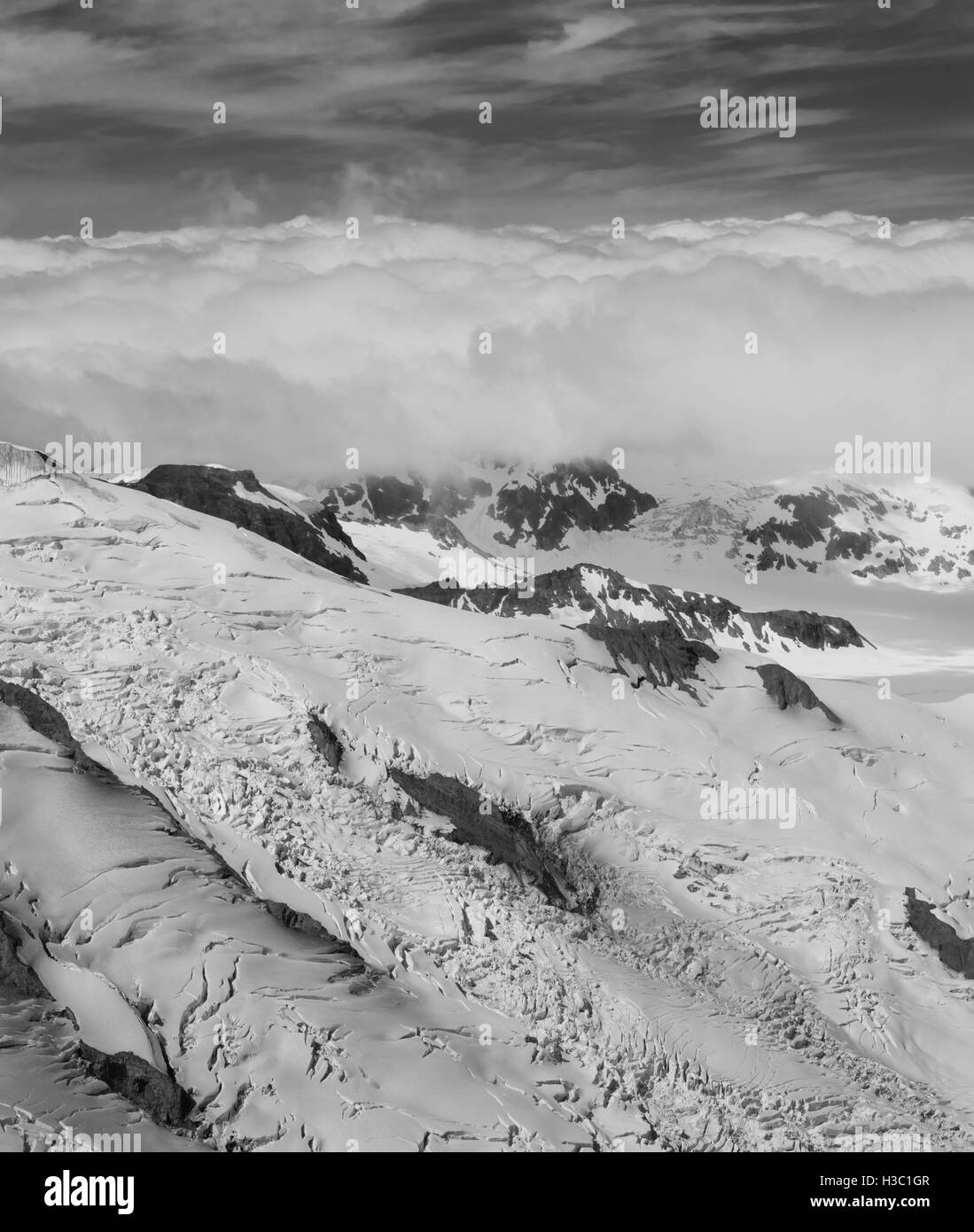 Aerial view of the north flank of Iliamna Volcano. Lake Clark National ...