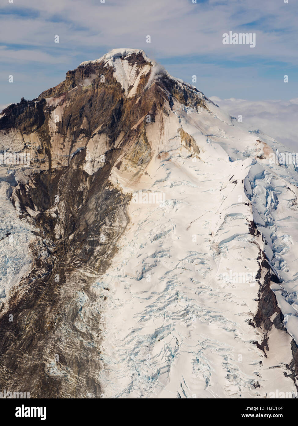Aerial view of the Iliamna Volcano. Lake Clark National Park, Alaska ...