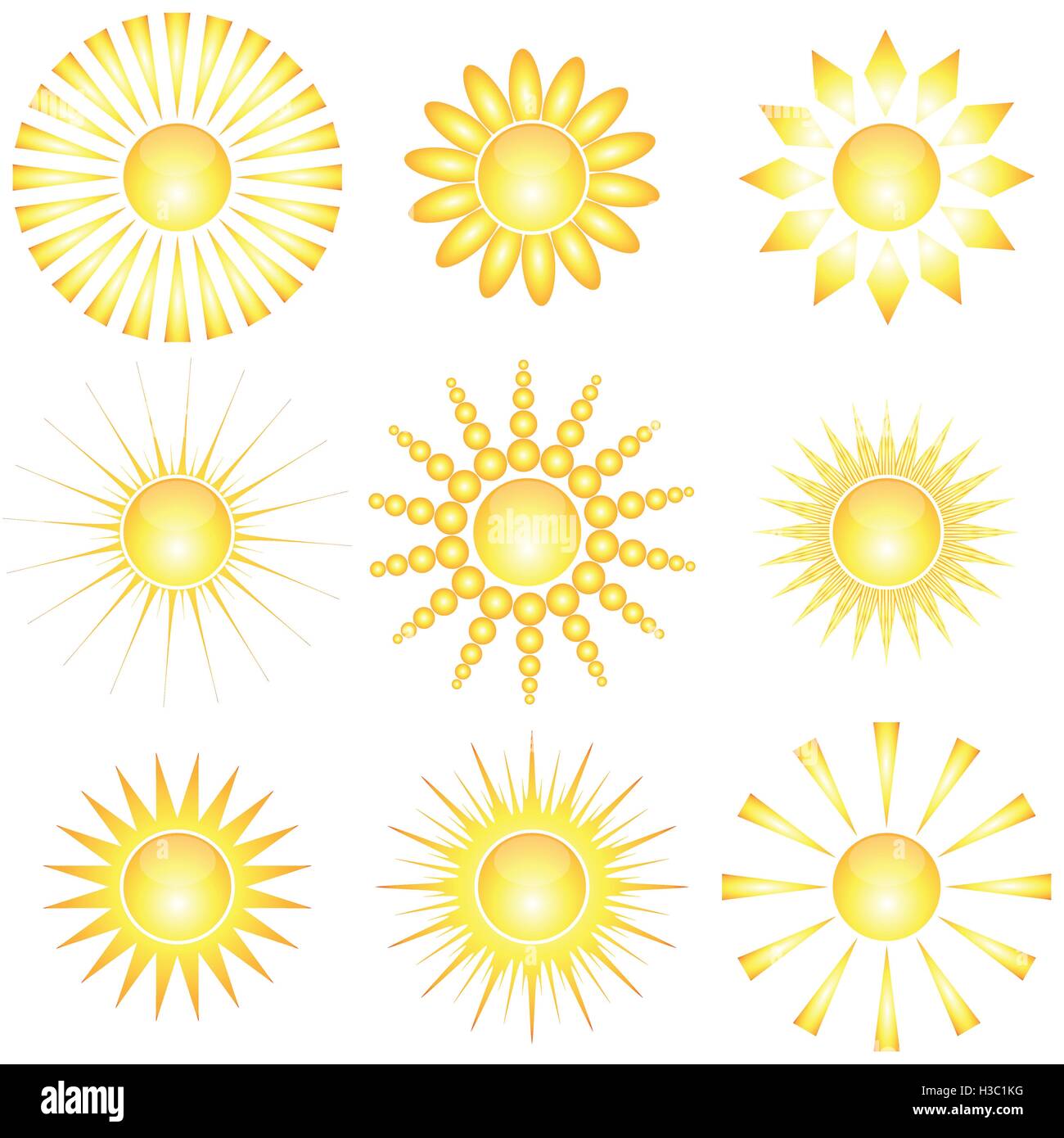 Decorative sun symbols Stock Vector Image & Art - Alamy