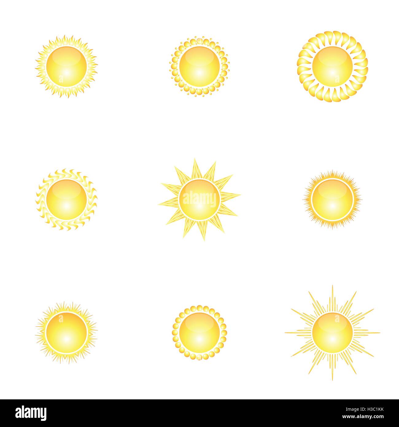 Decorative sun symbols Stock Vector Image & Art - Alamy