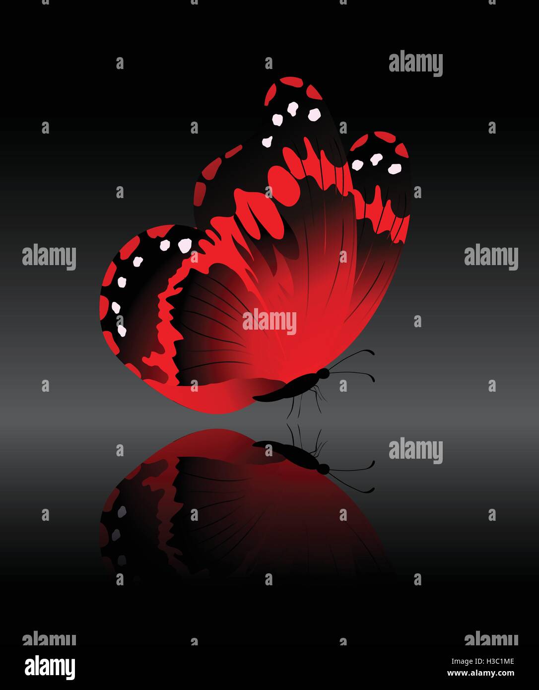 The bright-red butterfly Stock Vector Image & Art - Alamy