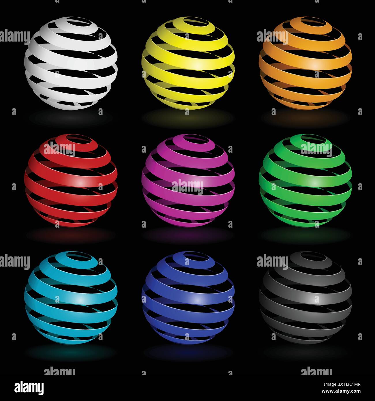 Colorful glossy spheres isolated Stock Vector Image & Art - Alamy
