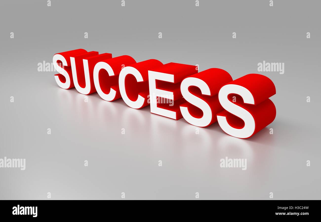 Rendered 3D text Success with reflection Stock Photo - Alamy