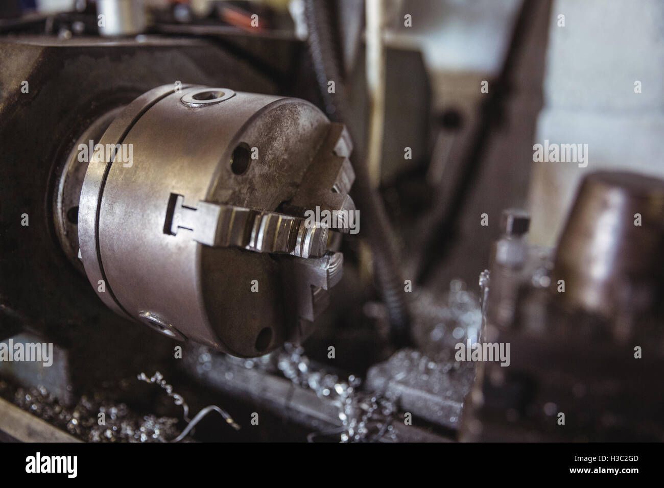 Parts of lathe machine Stock Photo - Alamy