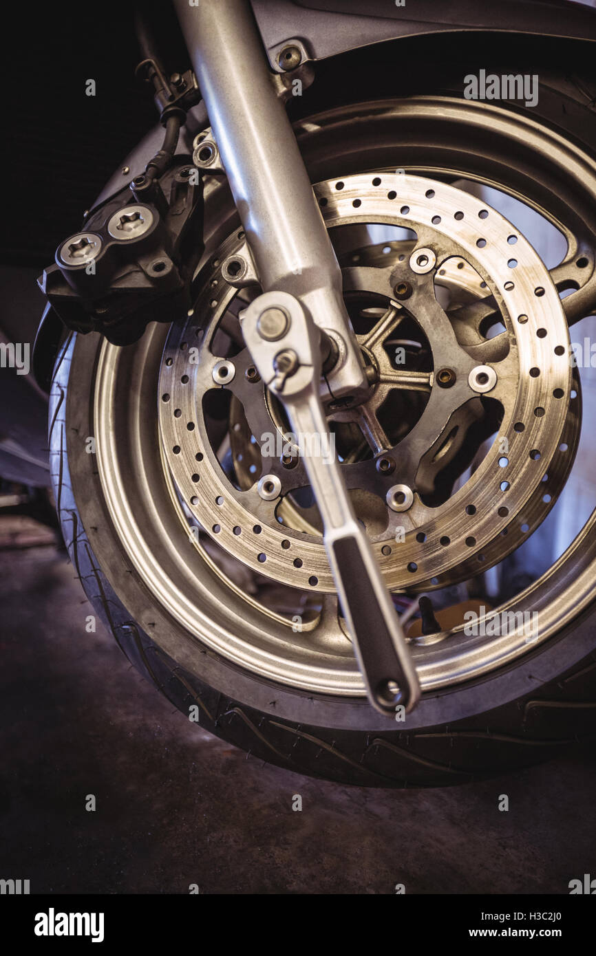 Close-up of motorcycle wheel Stock Photo - Alamy
