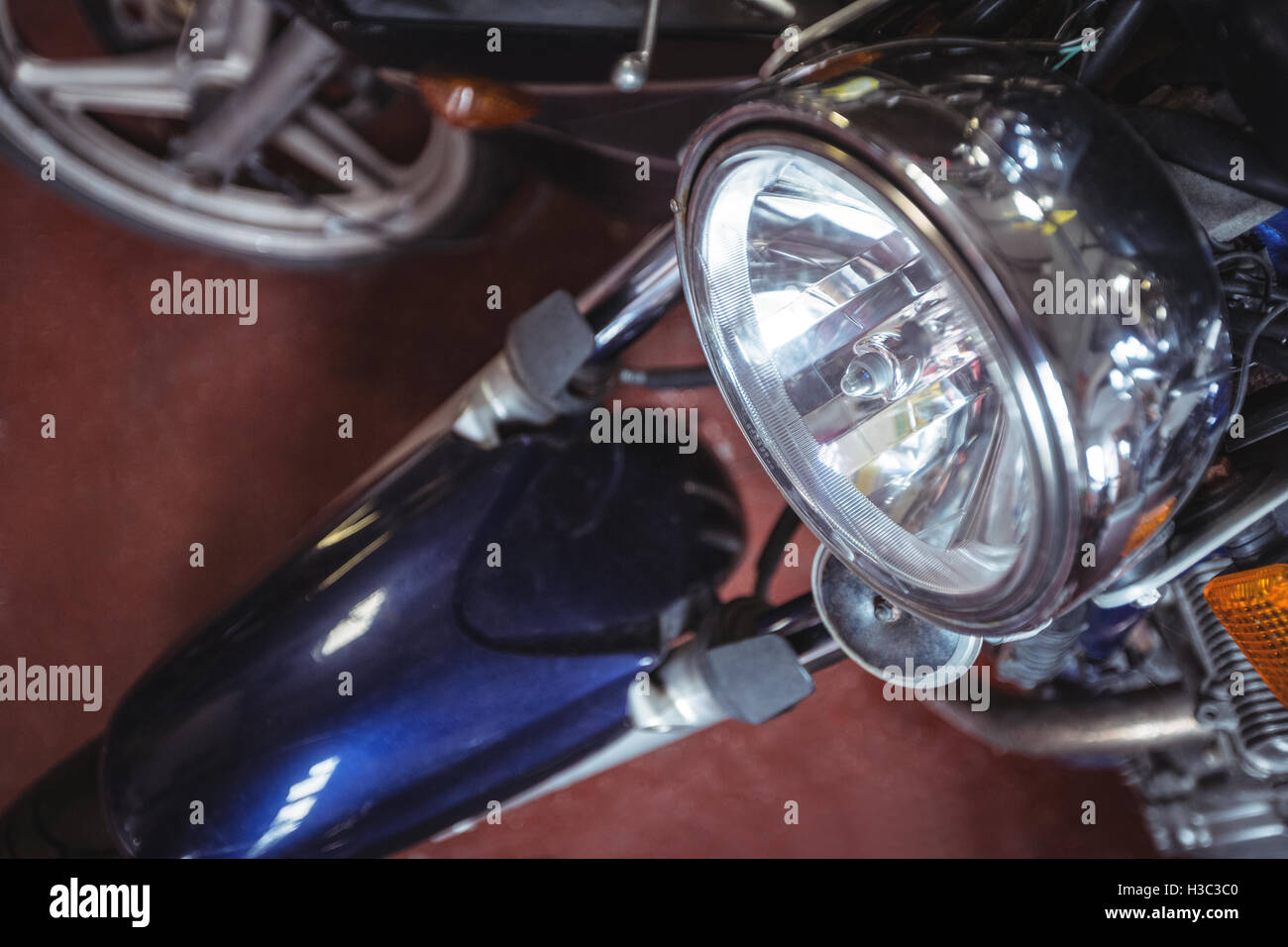 Headlight of motorcycle Stock Photo - Alamy