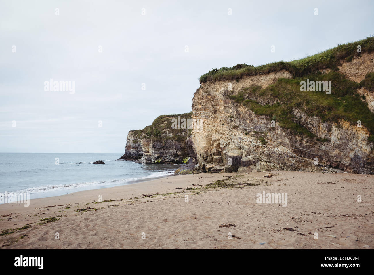 View of beach and cliff Stock Photo - Alamy