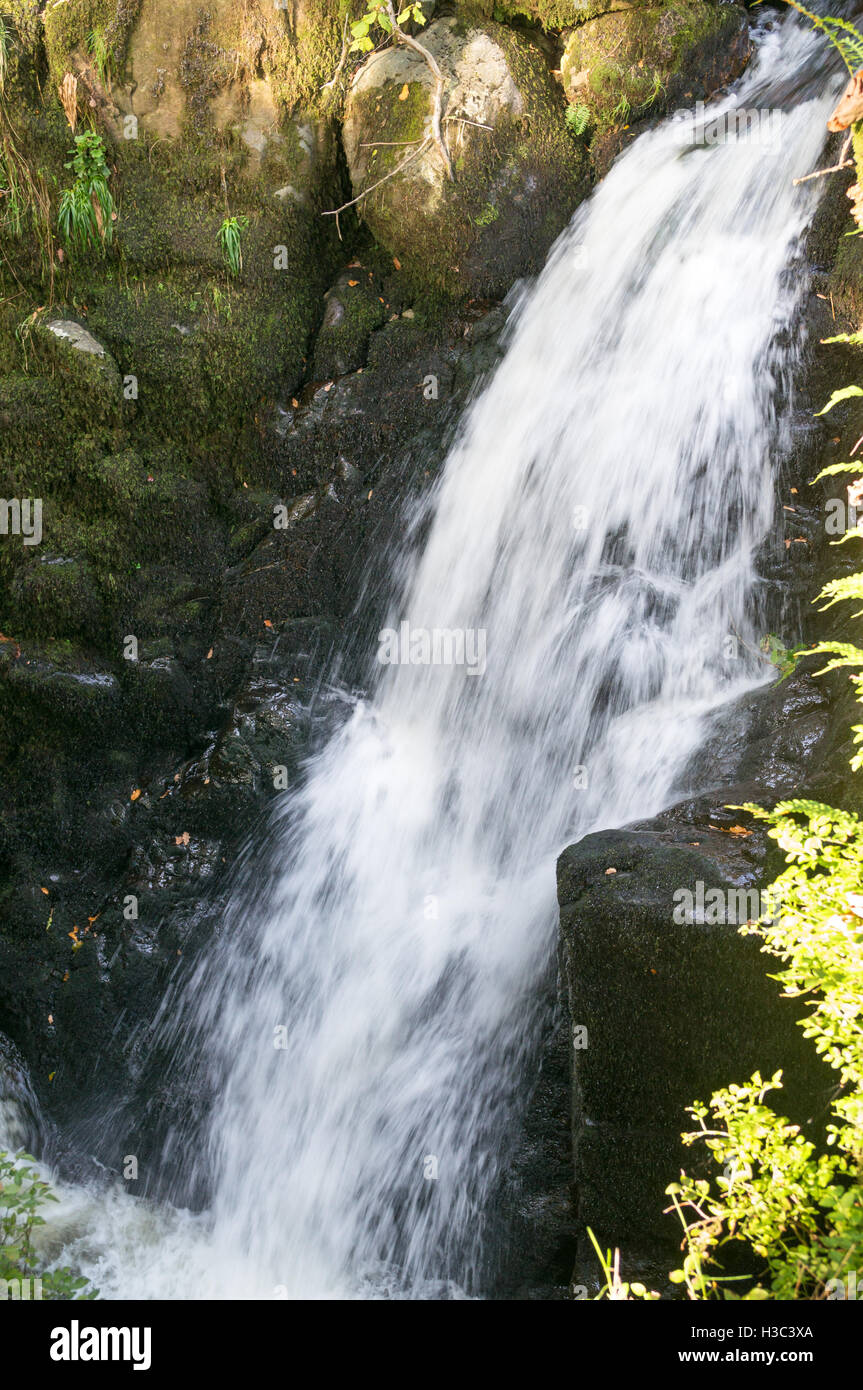 One of the cascades upstream of Aira Force waterfall, Cumbria, England ...